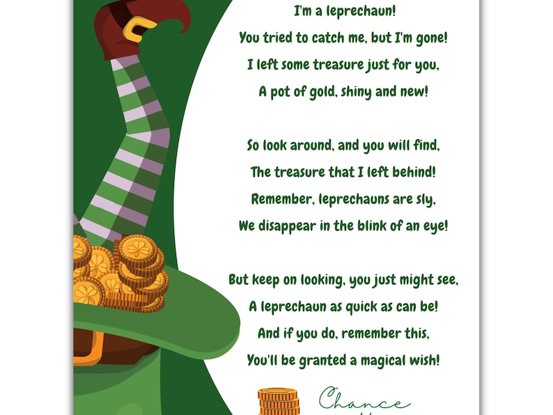 Printable Leprechaun Letter for Kids: St. Patrick's Day Trap (instant ...