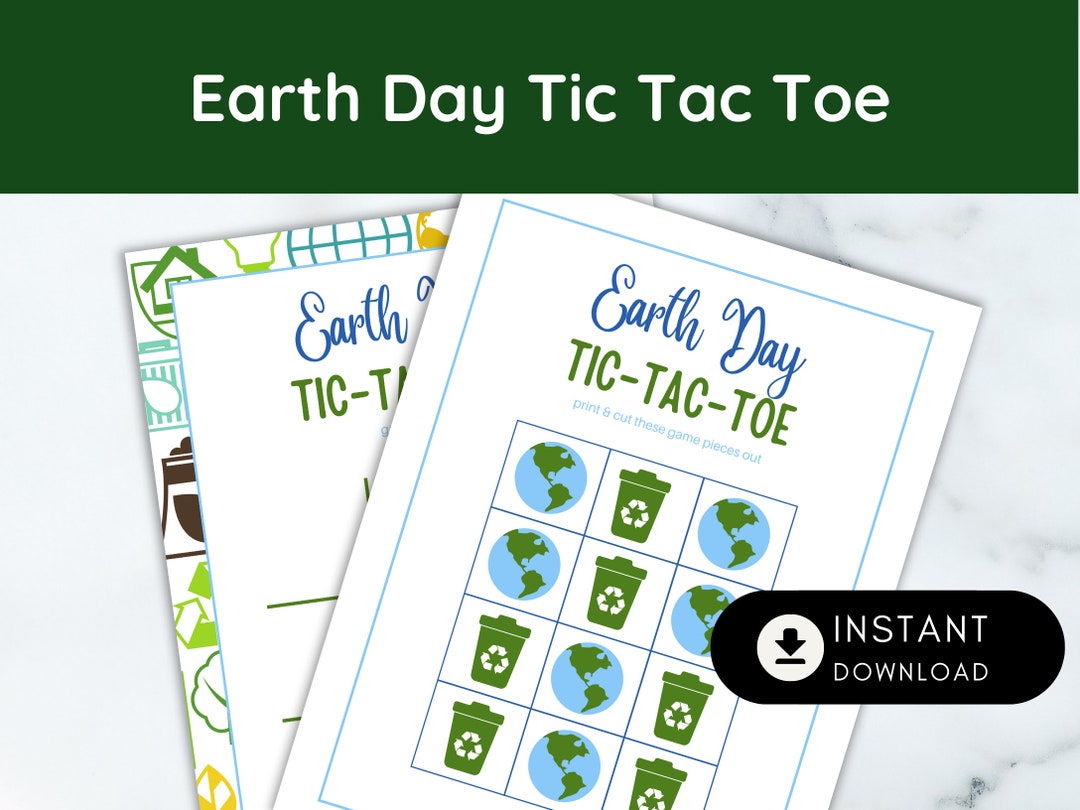 Printable Earth Day Tic Tac Toe Activity for Kids: Earth Day Preschool ...