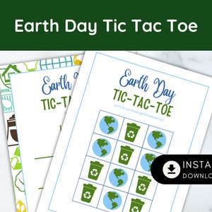 Printable Earth Day Tic Tac Toe Activity for Kids: Earth Day Preschool ...