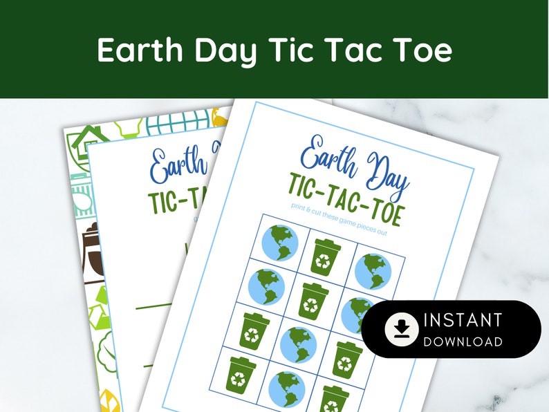 Printable Earth Day Tic Tac Toe Activity for Kids: Earth Day Preschool ...