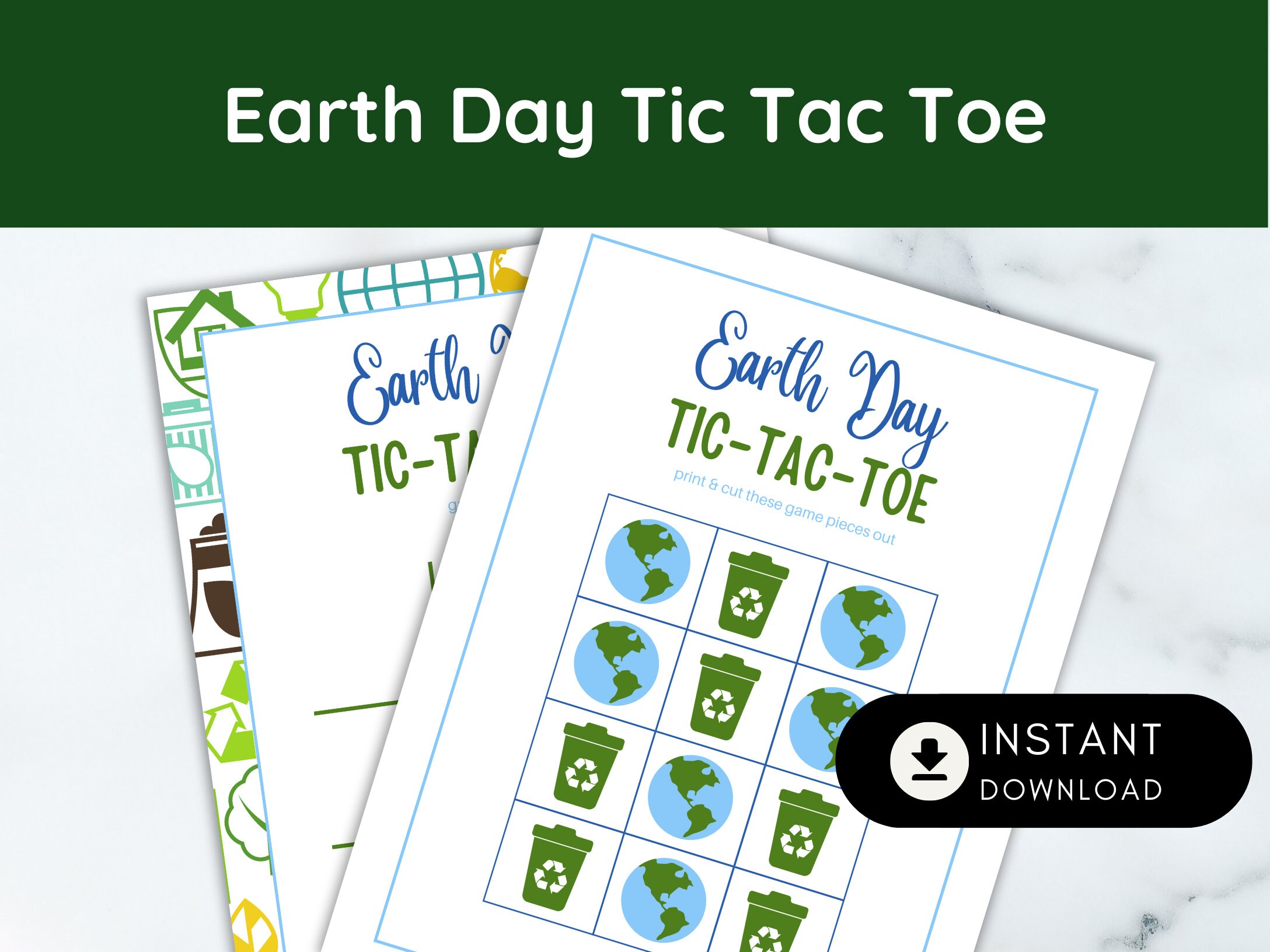 Printable Earth Day Tic Tac Toe Activity for Kids: Earth Day Preschool ...