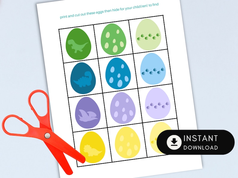 Printable Dino Easter Egg Hunt: Dinosaur Activity for Kids (PDF ...