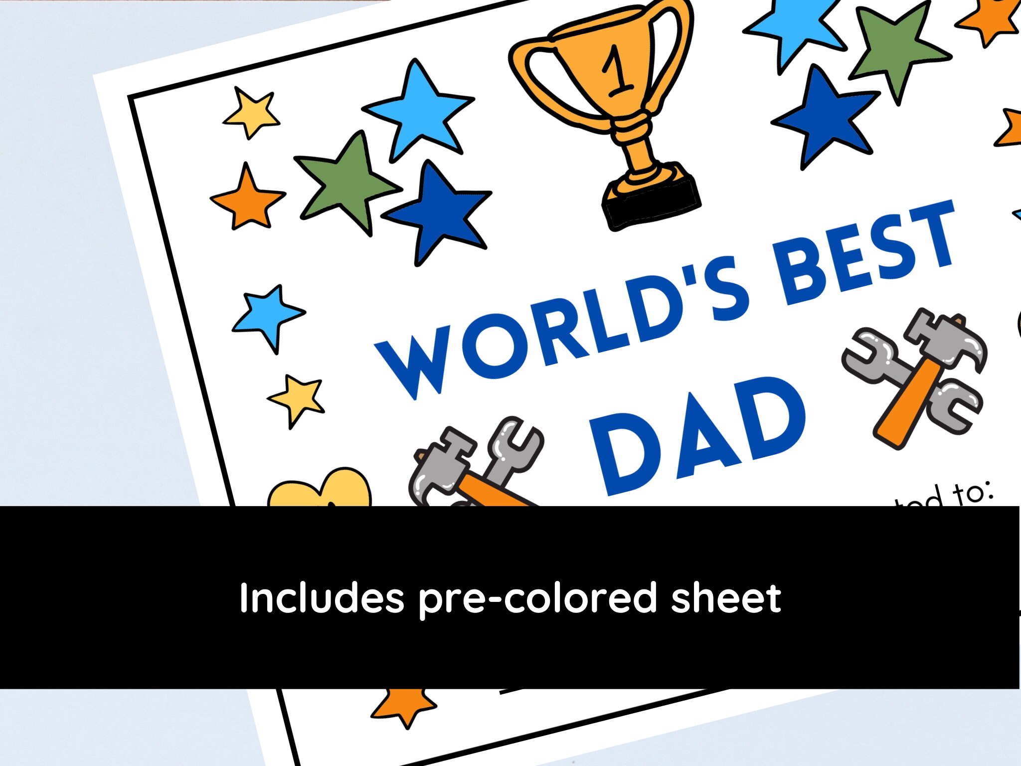 Best Dad Father's Day Certificate Coloring Activity Sheet for Kids to ...