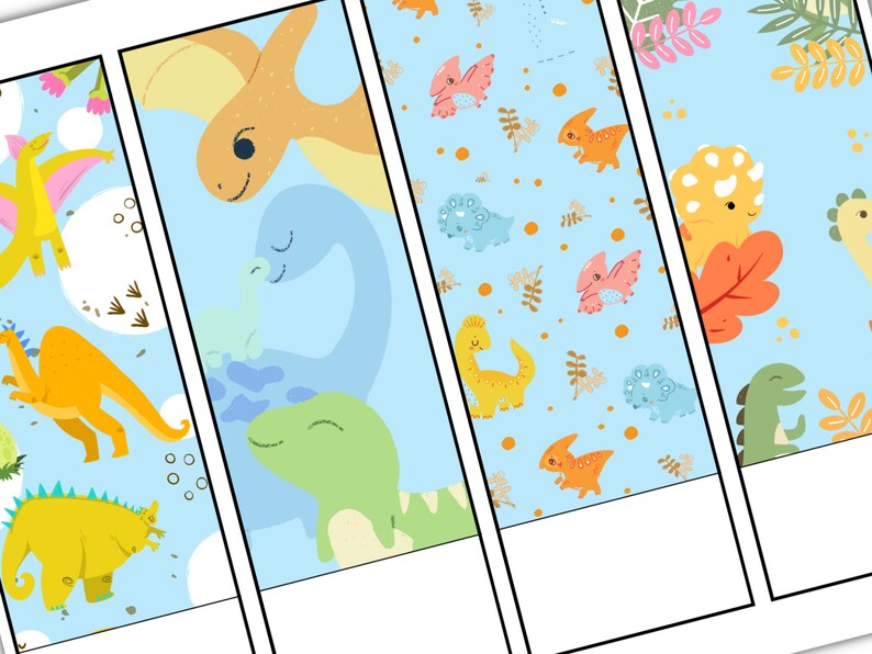 Printable Kids Dinosaur Bookmarks With Label Tab, Class Reading Day ...