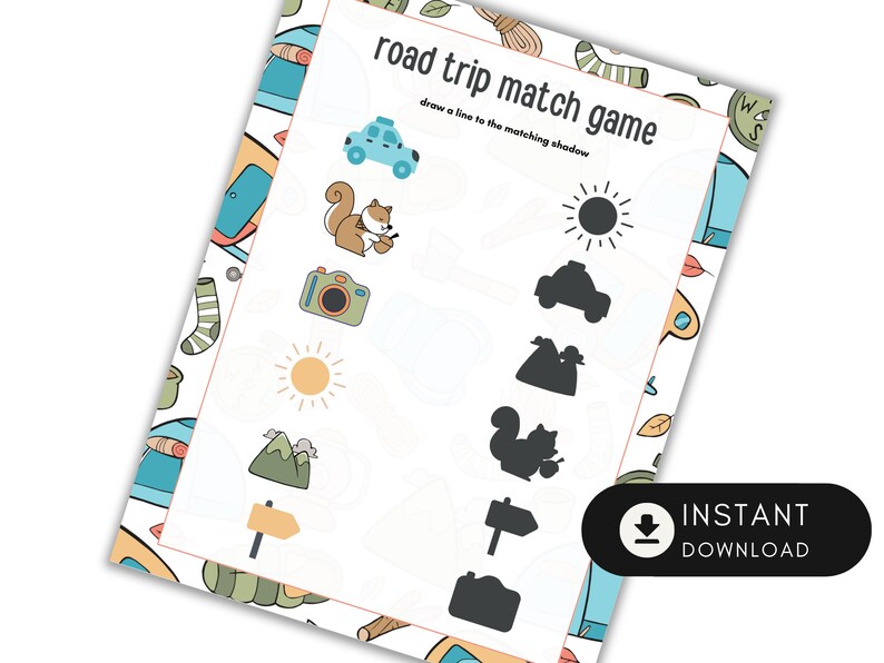 Printable Road Trip Activity Pack for Toddlers: Car Activity, Coloring ...