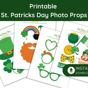 St. Patrick's Day Photo Props, Printable Photo Booth Props, Holiday ...