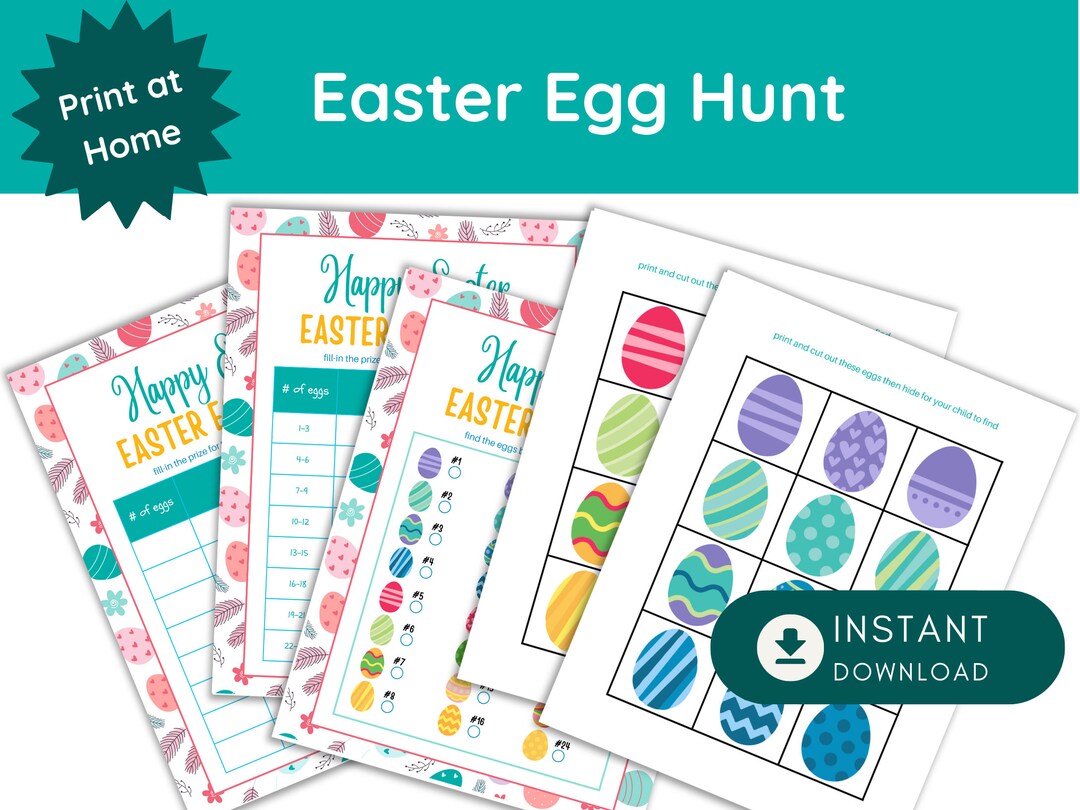 Printable Easter Egg Hunt for Kids: Easter Preschool Activity, Egg Find ...