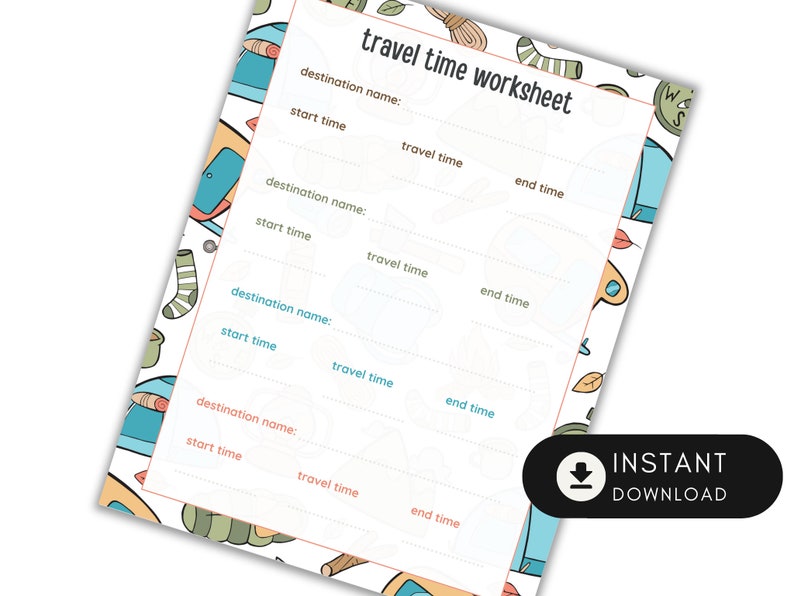 Printable Road Trip Family Travel Planner, Travel Budget Planner ...
