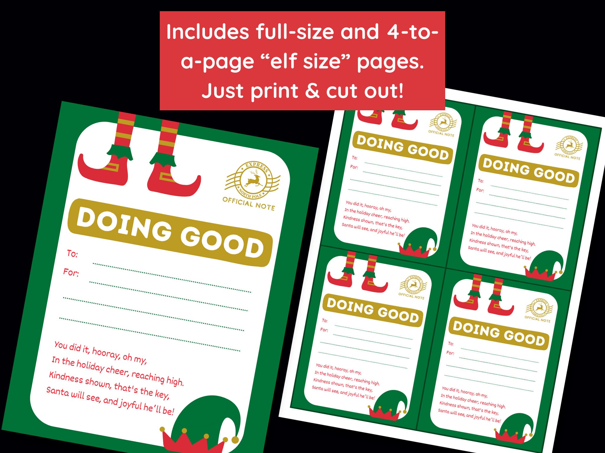 Printable Elf doing Good Report Letter Print at - Etsy