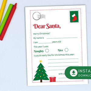 Printable Kids Christmas Activity Pack: Dear Santa Letter, Santa ...