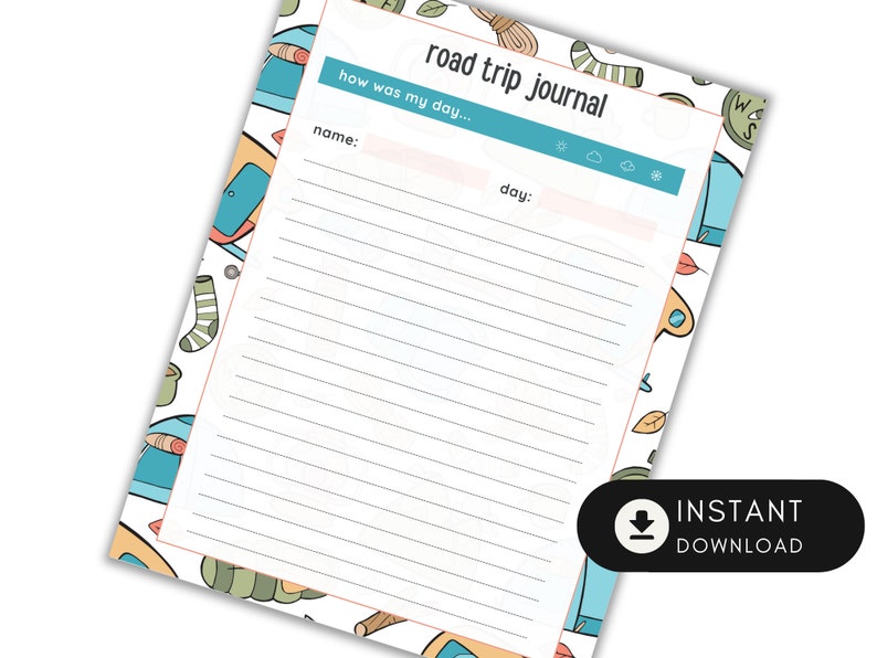 Printable Road Trip Family Travel Planner, Travel Budget Planner ...