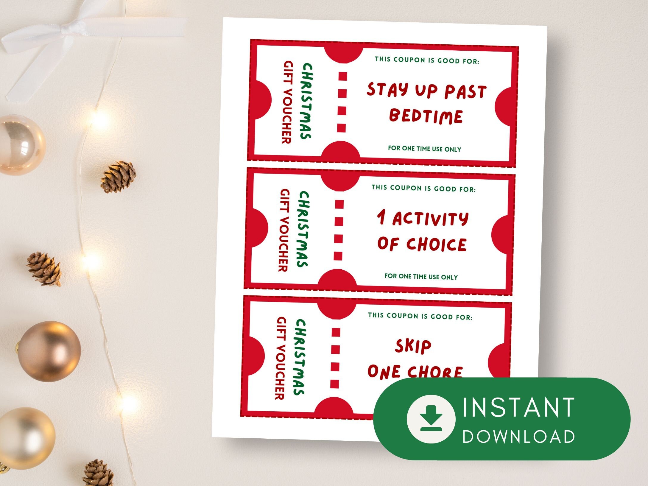 Printable Christmas Coupons for Kids: Write-in Gift (PDF) - Etsy