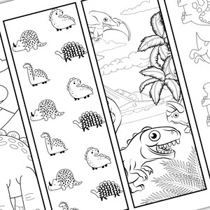 Printable Dinosaur Coloring Bookmarks: Kids Classroom Activity (digital ...
