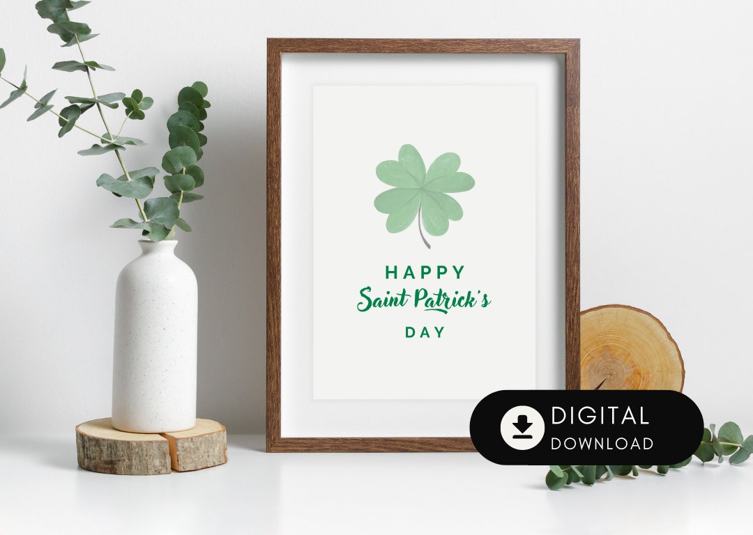 Happy St Patricks Day Printable Wall Art Decor, Saint Patricks Day ...