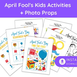 Printable April Fool's Day Photo Props + Kids Activities, Print at Home ...