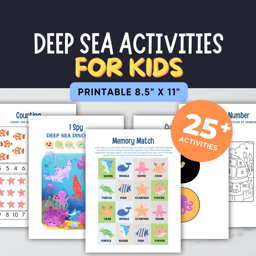 Deep Sea Activity Pack: Preschool Ocean Games (digital Download, PDF ...