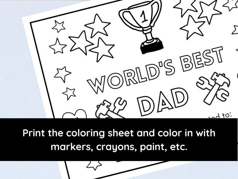 Best Dad Certificate Coloring Activity Sheet for Kids to Give to Dads ...