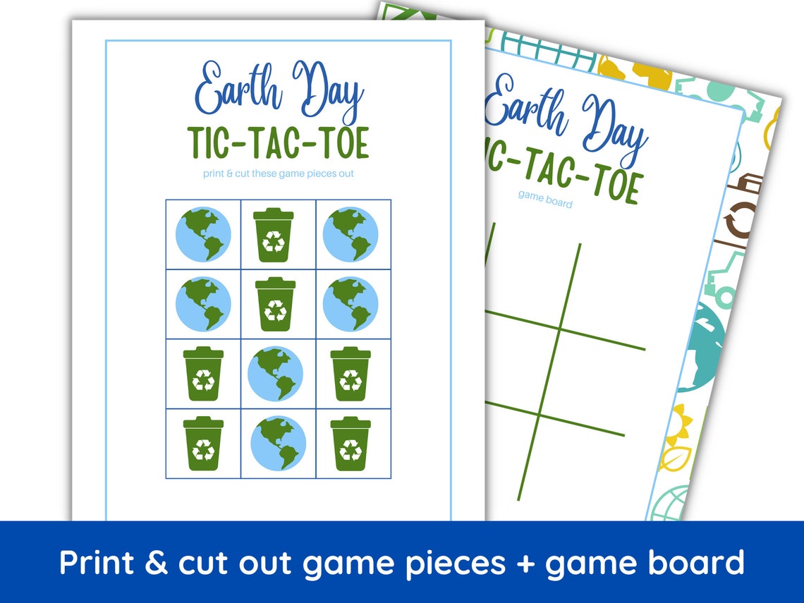 Printable Earth Day Tic Tac Toe Activity for Kids: Earth Day Preschool ...
