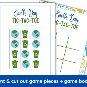 Printable Earth Day Tic Tac Toe Activity for Kids: Earth Day Preschool ...