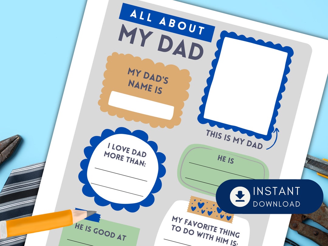 Printable Card Worksheet Father's Day to Dad From Kid (s) - Print at ...