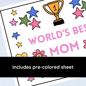 Best Mom Mother's Day Certificate Coloring Activity Sheet for Kids to ...