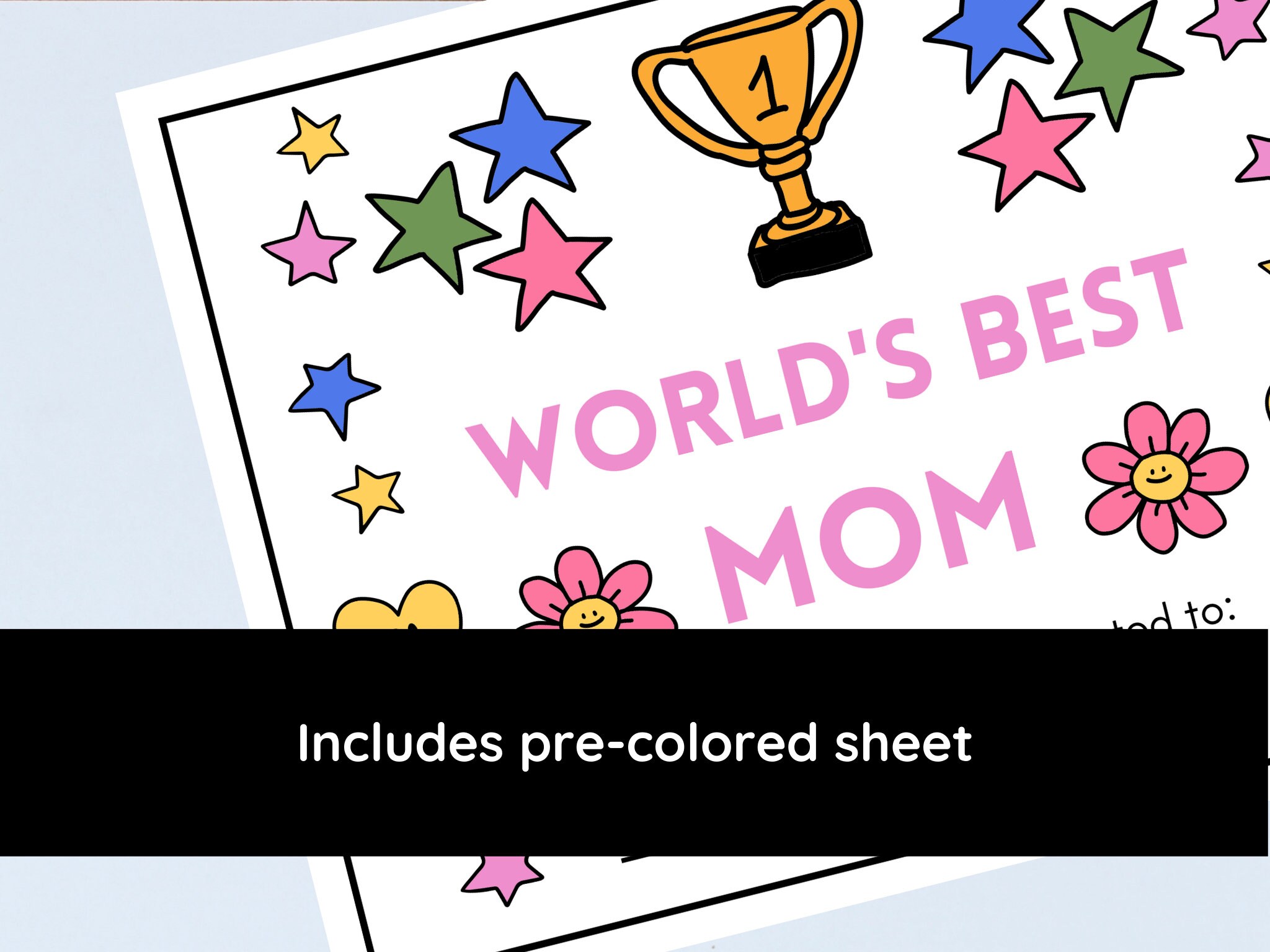 Best Mom Mother's Day Certificate Coloring Activity Sheet for Kids to ...