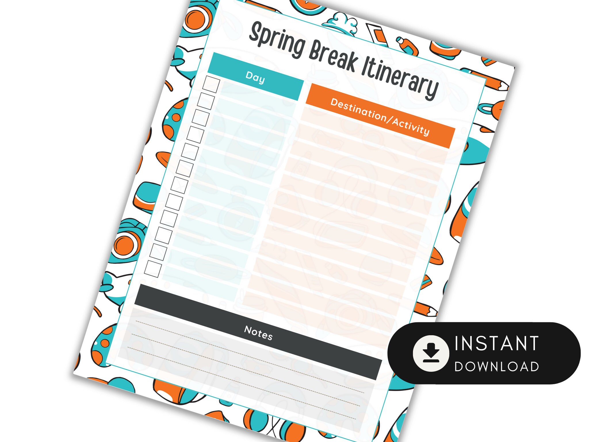 Printable Spring Break Family Travel Planner, Travel Budget Planner ...
