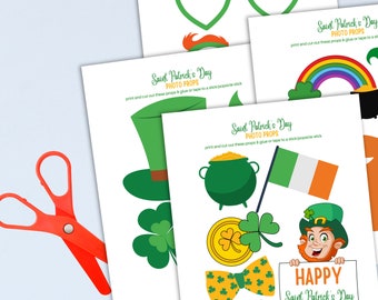 St. Patrick's Day Photo Props, Printable Photo Booth Props, Holiday ...