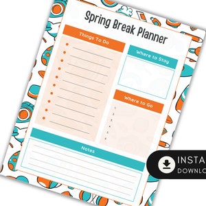Printable Spring Break Family Travel Planner: Budget, Itinerary ...
