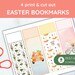 Kids Easter Bunny Bookmarks: Printable Classroom Reading (digital ...
