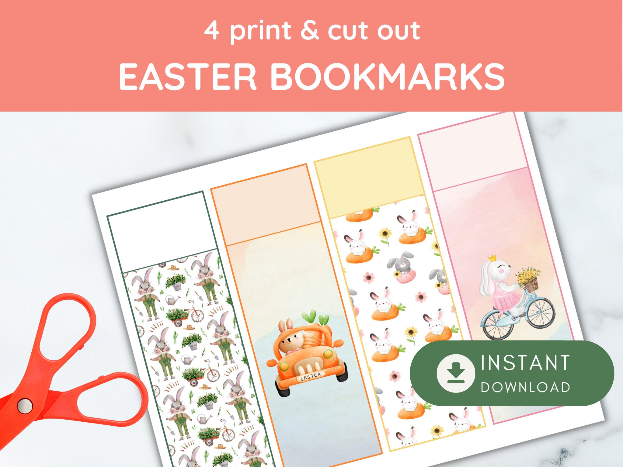 Kids Easter Bookmarks Printable, Classroom Reading Day, Instant ...