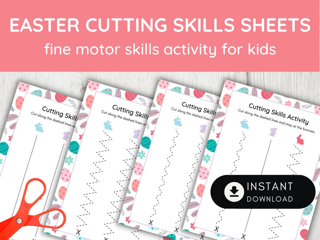 Printable Kids Easter Preschool Cutting Worksheets, Preschool Activity ...