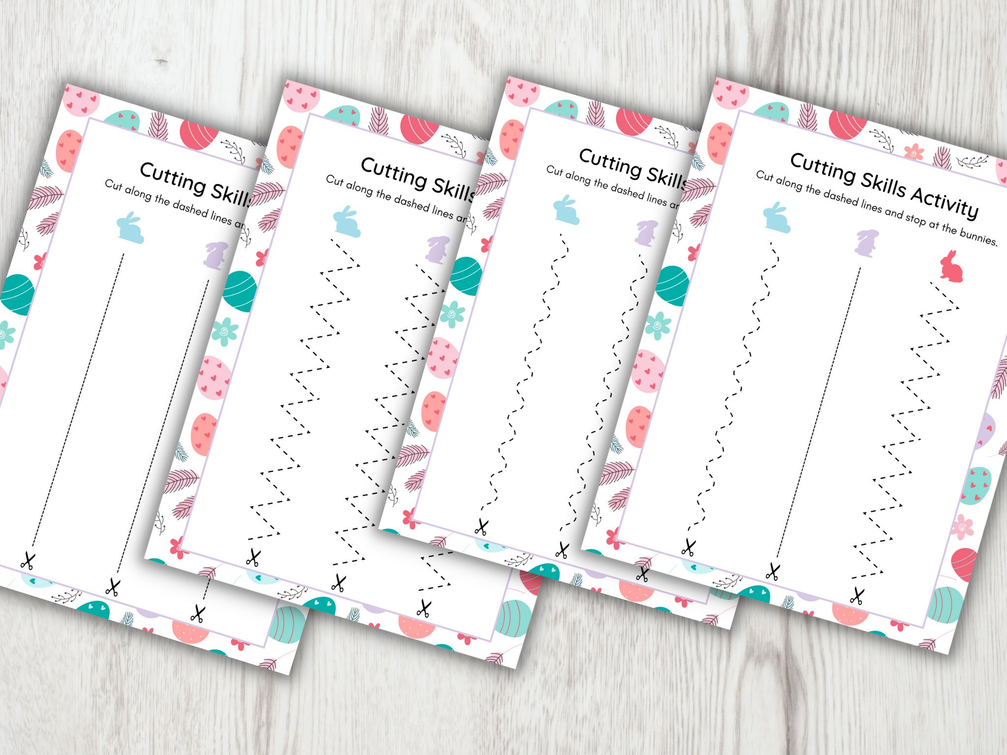 Printable Kids Easter Preschool Cutting Worksheets, Preschool Activity ...