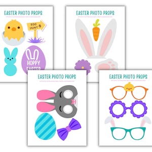 Printable Easter-themed Photo Booth Props Set, Easter Day, Holiday ...