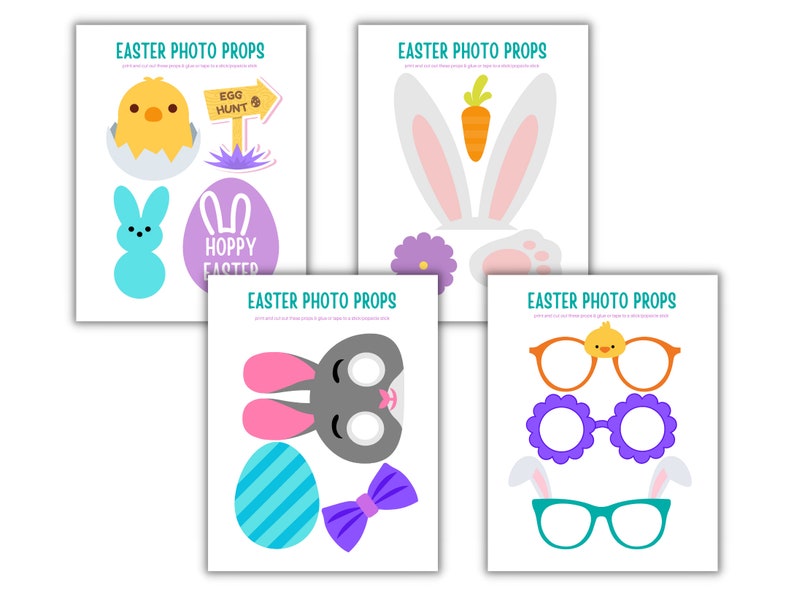 Printable Easter-themed Photo Booth Props Set, Easter Day, Holiday ...