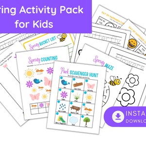 Printable Spring Activity Pack for Toddlers: Calendar, Spring Activity ...
