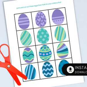 Printable Easter Egg Hunt for Kids: Easter Preschool Activity, Egg Find ...