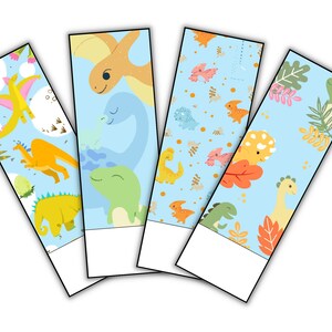 Printable Kids Dinosaur Bookmarks With Label Tab, Class Reading Day ...