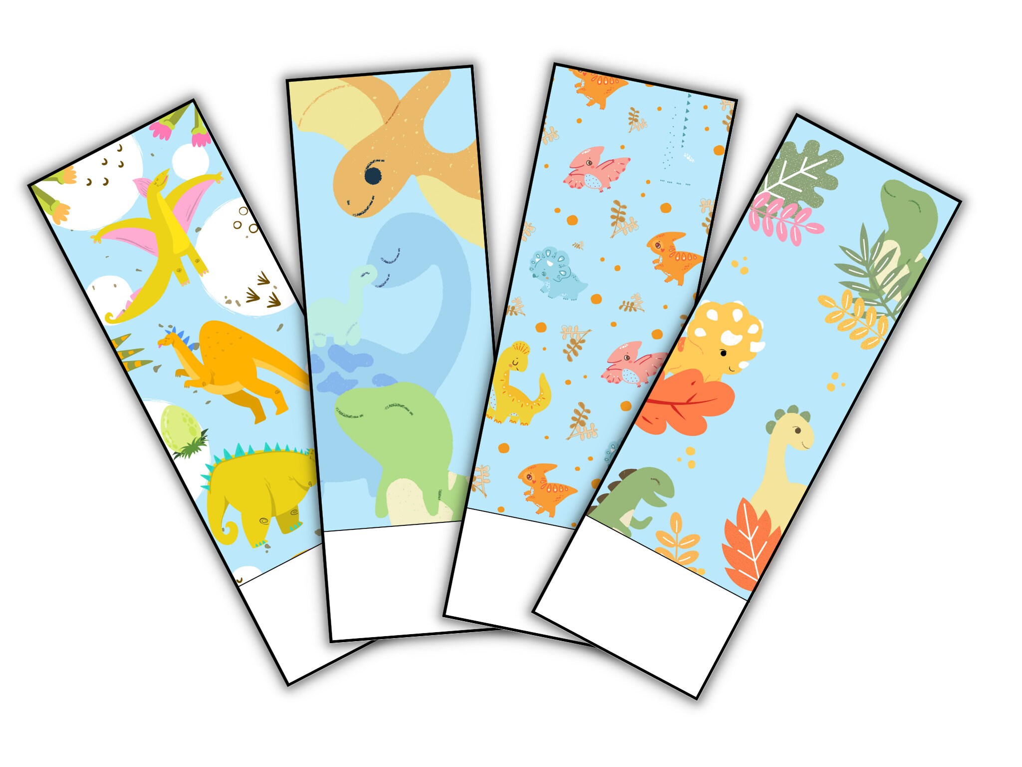Printable Kids Dinosaur Bookmarks With Label Tab, Class Reading Day ...