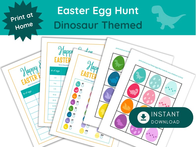 Printable Dino Easter Egg Hunt: Dinosaur Activity for Kids (PDF ...