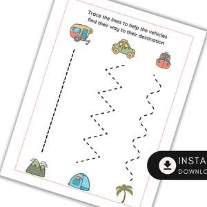 Printable Road Trip Activity Pack for Toddlers: Car Activity, Coloring ...