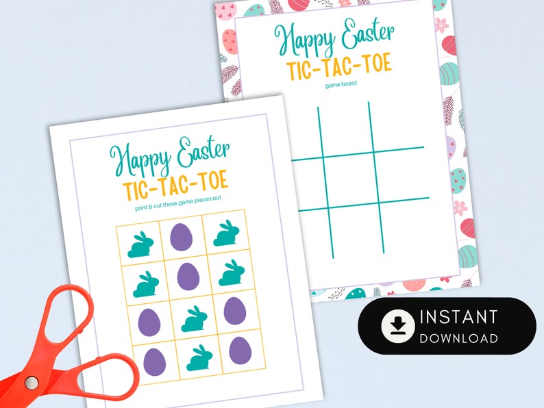 Printable Easter Tic-tac-toe Activity for Kids: Easter Preschool ...