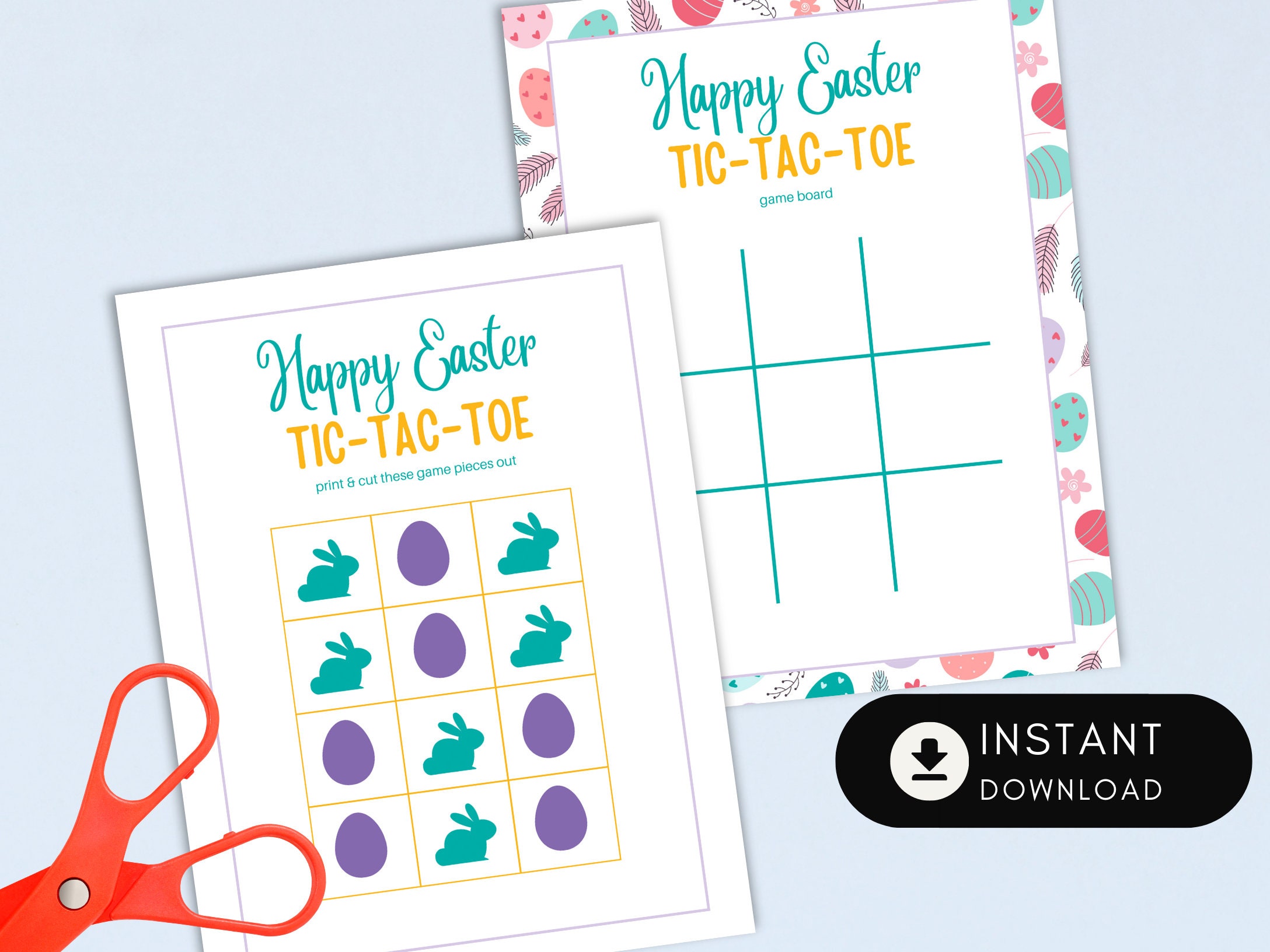 Easter Tic-tac-toe Game: Printable Kids Activity (PDF Download) - Etsy