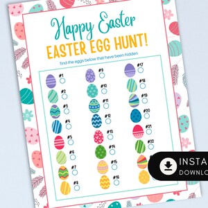 Printable Easter Egg Hunt for Kids: Easter Preschool Activity, Egg Find ...