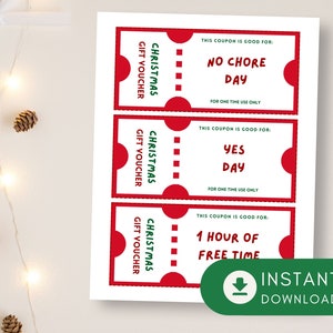 Printable Christmas Coupons for Kids: Write-in Gift (PDF) - Etsy