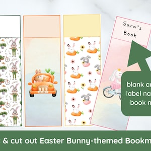 Kids Easter Bunny Bookmarks: Printable Classroom Reading (digital ...