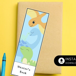 Printable Kids Dinosaur Bookmarks With Label Tab, Class Reading Day ...