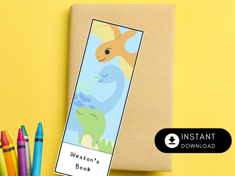 Printable Kids Dinosaur Bookmarks With Label Tab, Class Reading Day ...