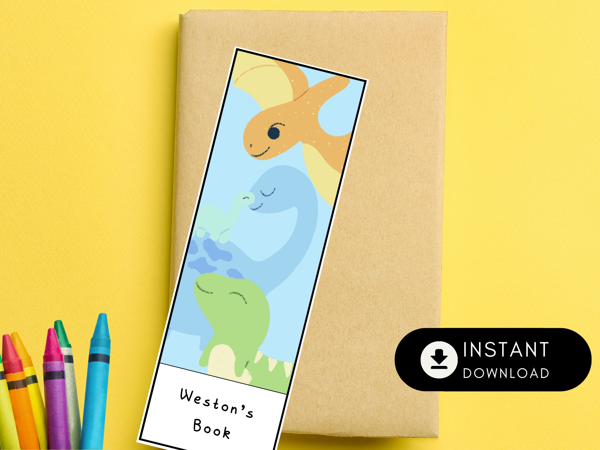 Printable Kids Dinosaur Bookmarks With Label Tab, Class Reading Day ...