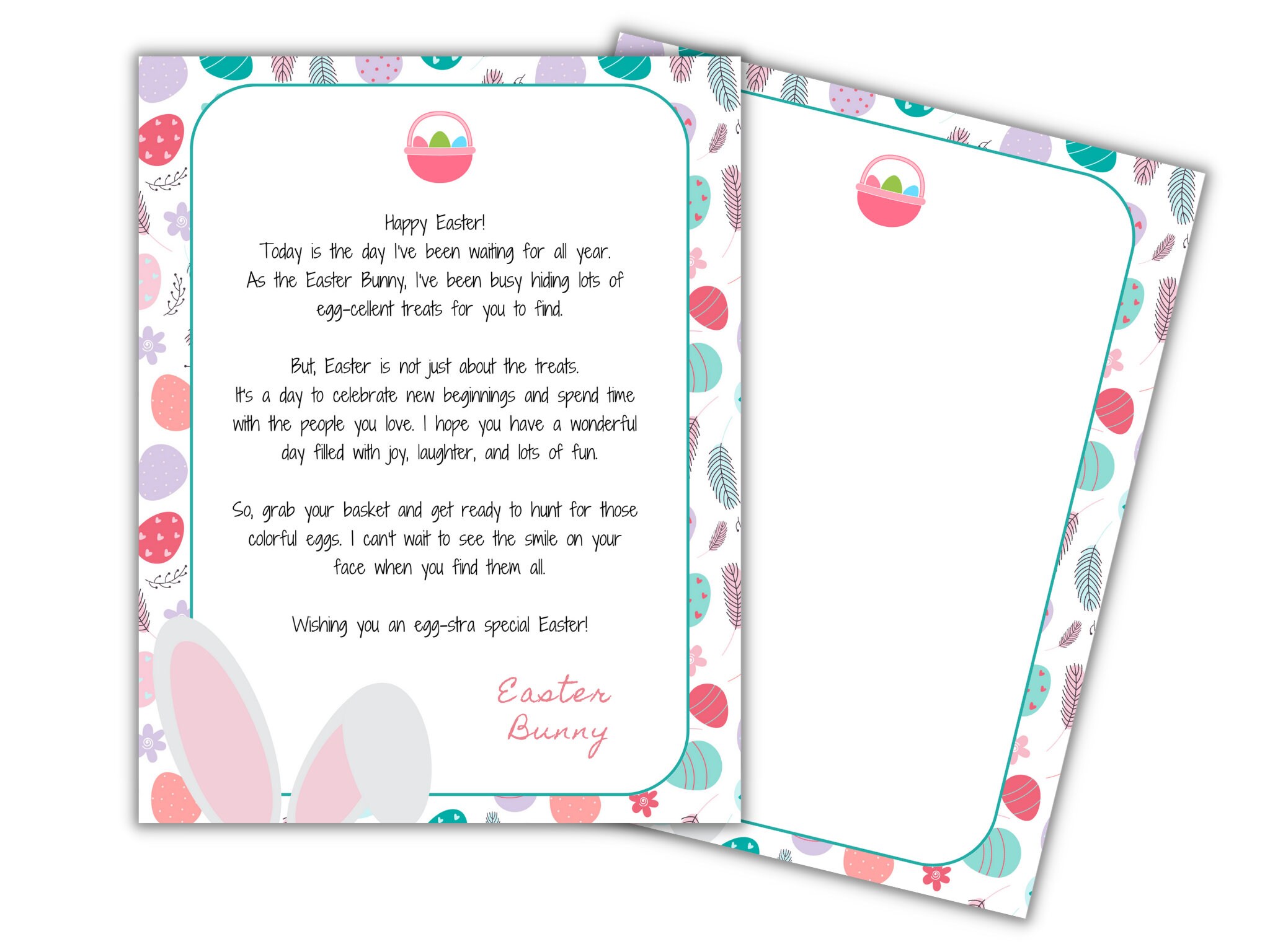 Printable Letter From the Easter Bunny, Egg Hunt Letter, Happy Easter ...